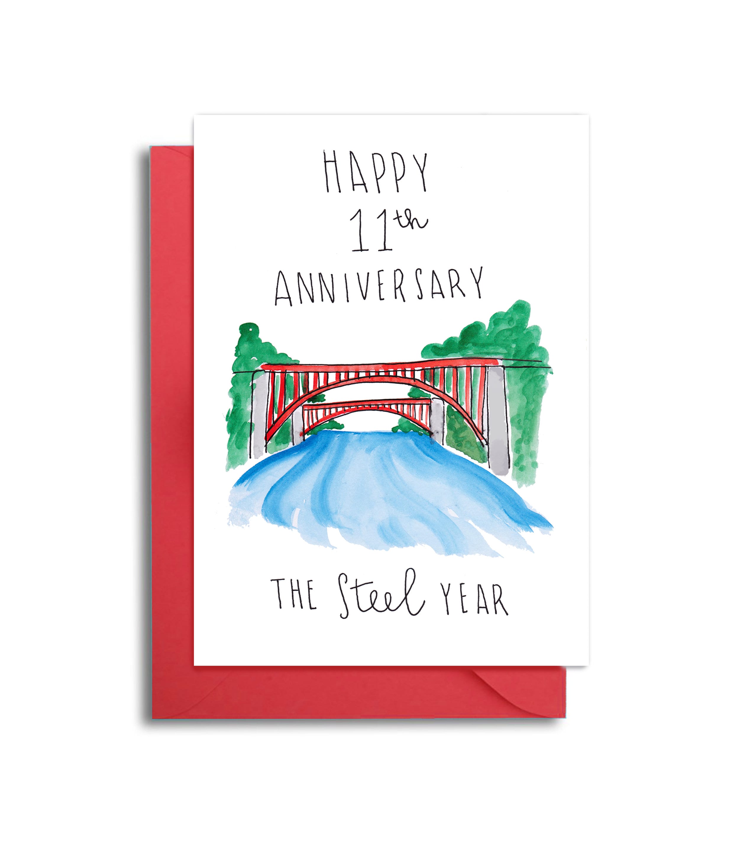 11th Wedding Anniversary Card Steel Themed Anniversary Card - Etsy