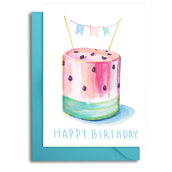 Watermelon Card - Etsy