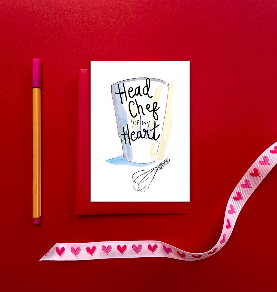 Head Chef of My Heart Card Valentine Card for a Chef Love Card for Chef ...