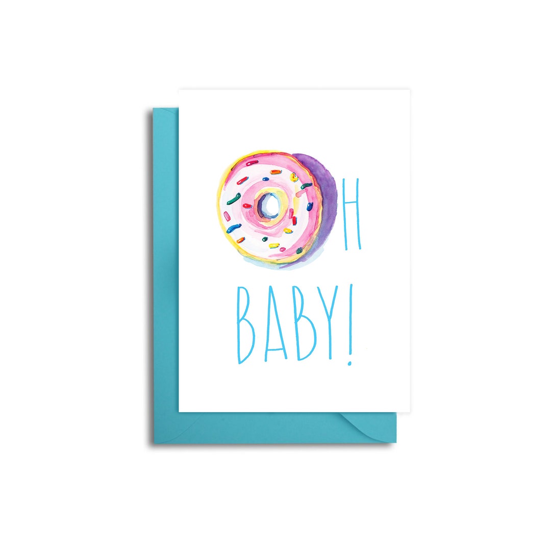 Oh Baby Donut Card, Expecting Mom Card, New Baby Card, Baby Girl, Baby ...