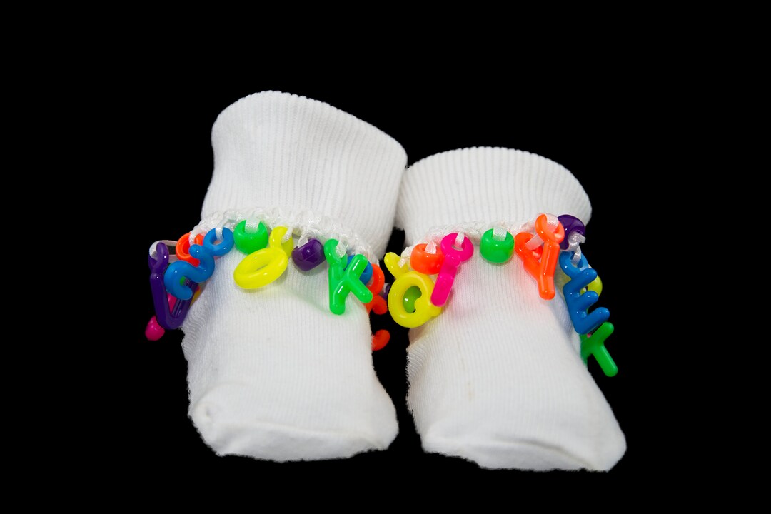 Rainbow Letter Beaded Socks - Etsy