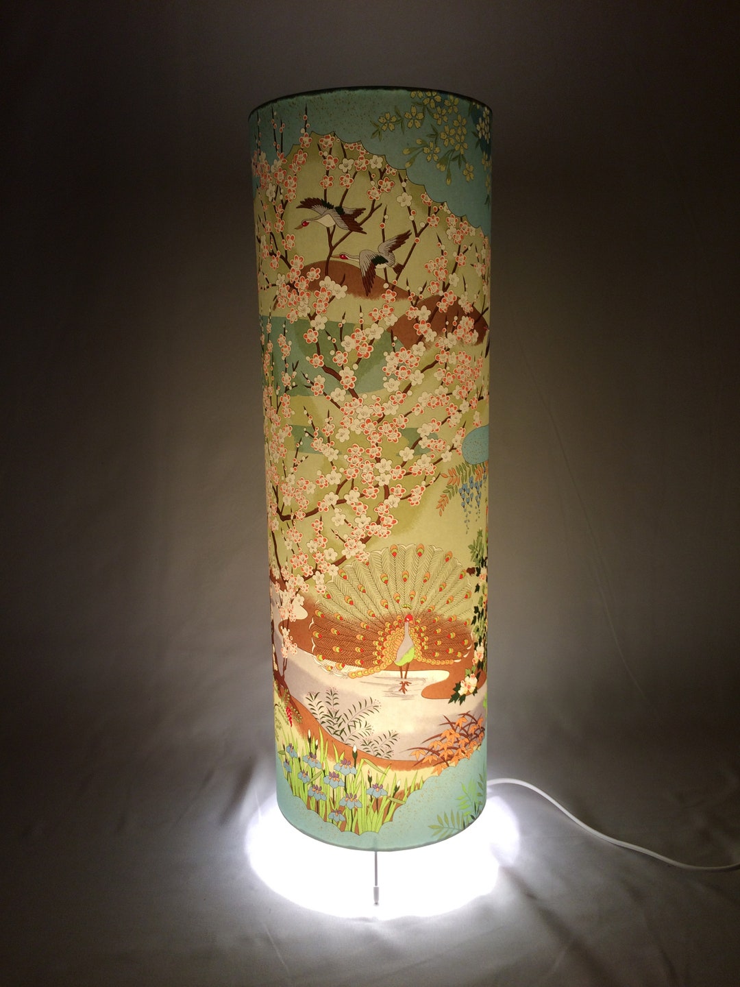 Floor Lamp 60 Cm High 20 Cm Diameter - Handmade Using Hand Printed ...