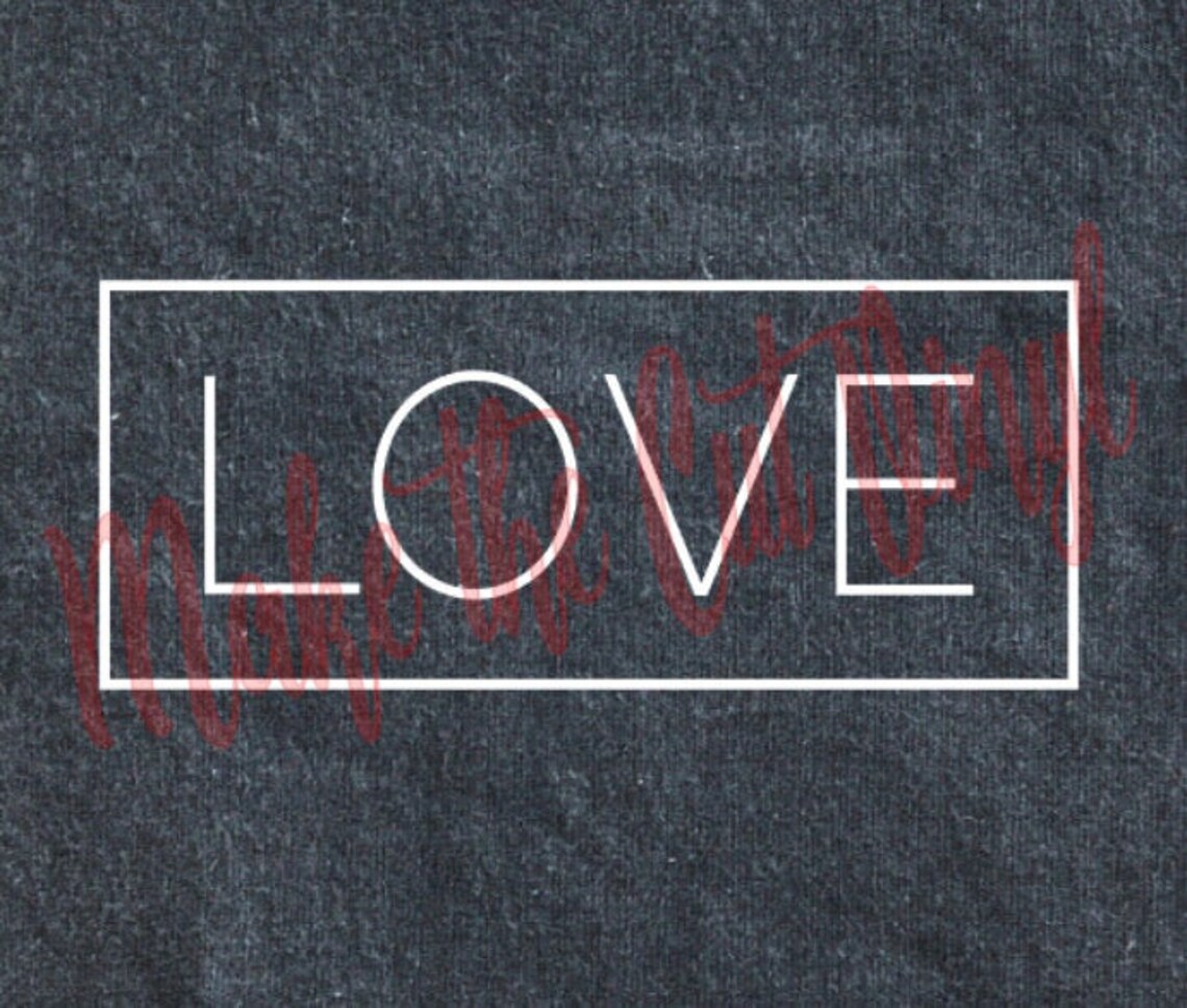 LOVE Rectangle Simple SVG Design for Shirts Signs Digital - Etsy