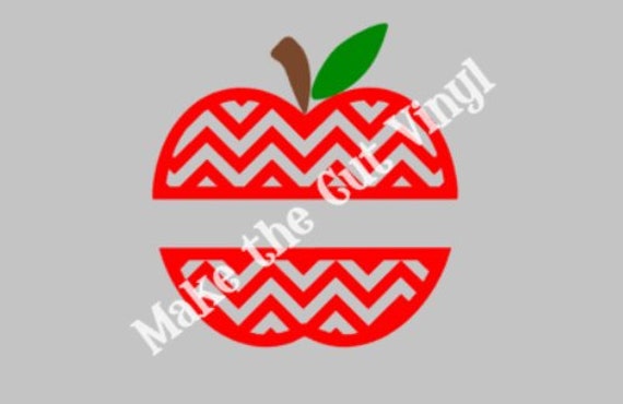 Chevron Apple Split Name Frame SVG Digital File ONLY great - Etsy