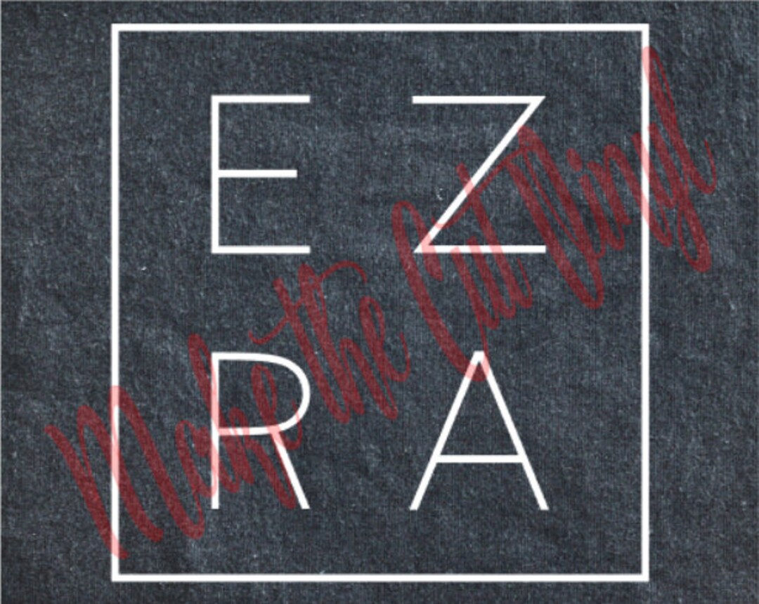 EZRA Square - .SVG, .png,.jpg, .gsp, .pdf, .eps, .dxf Design - Digital File ONLY - Instant ...