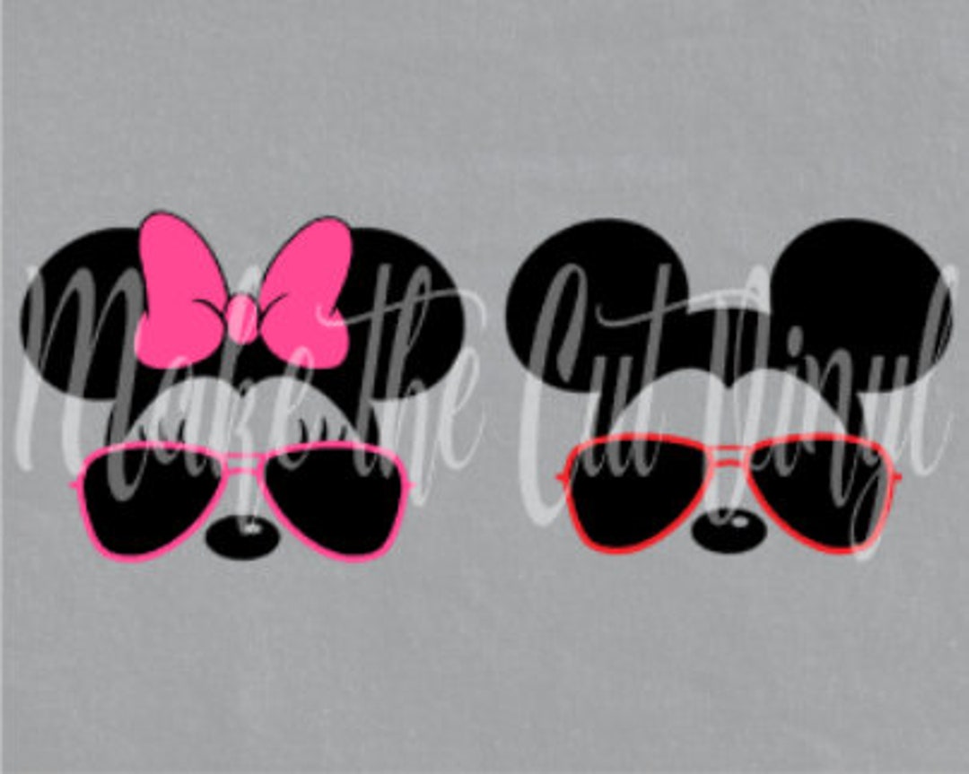 Mickey and Minnie Aviator Sunglasses SVG File Download - Digital Files ...
