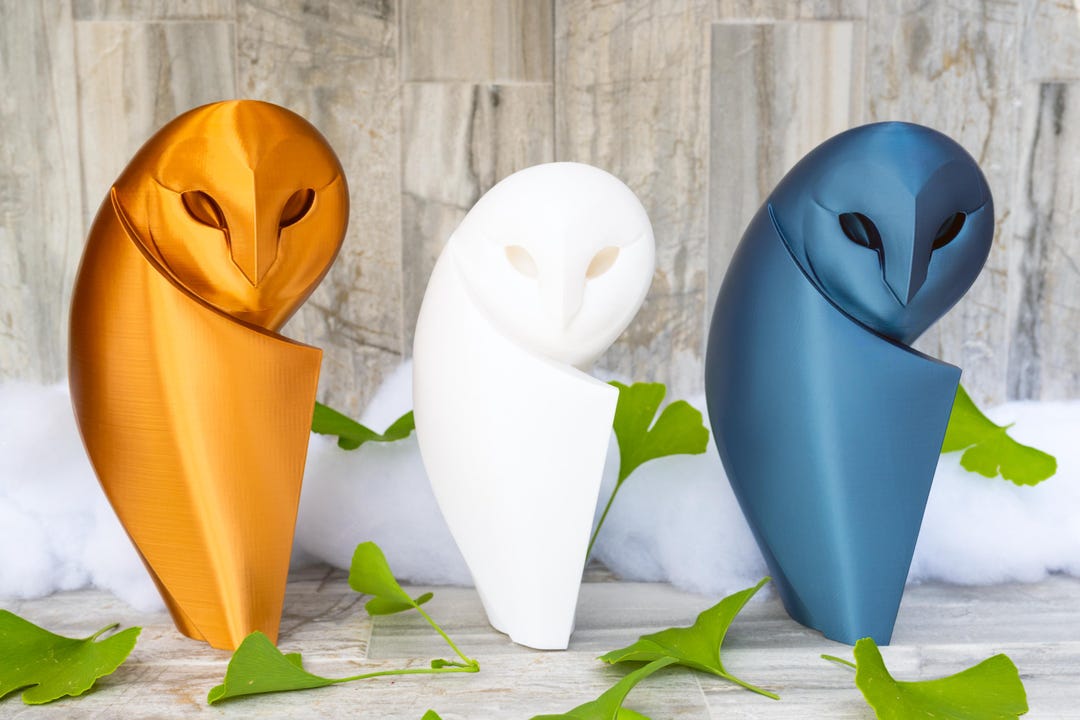 Modern Owl Statue – Minimalist 3D Printed Decor | Nordic-inspired Owl ...