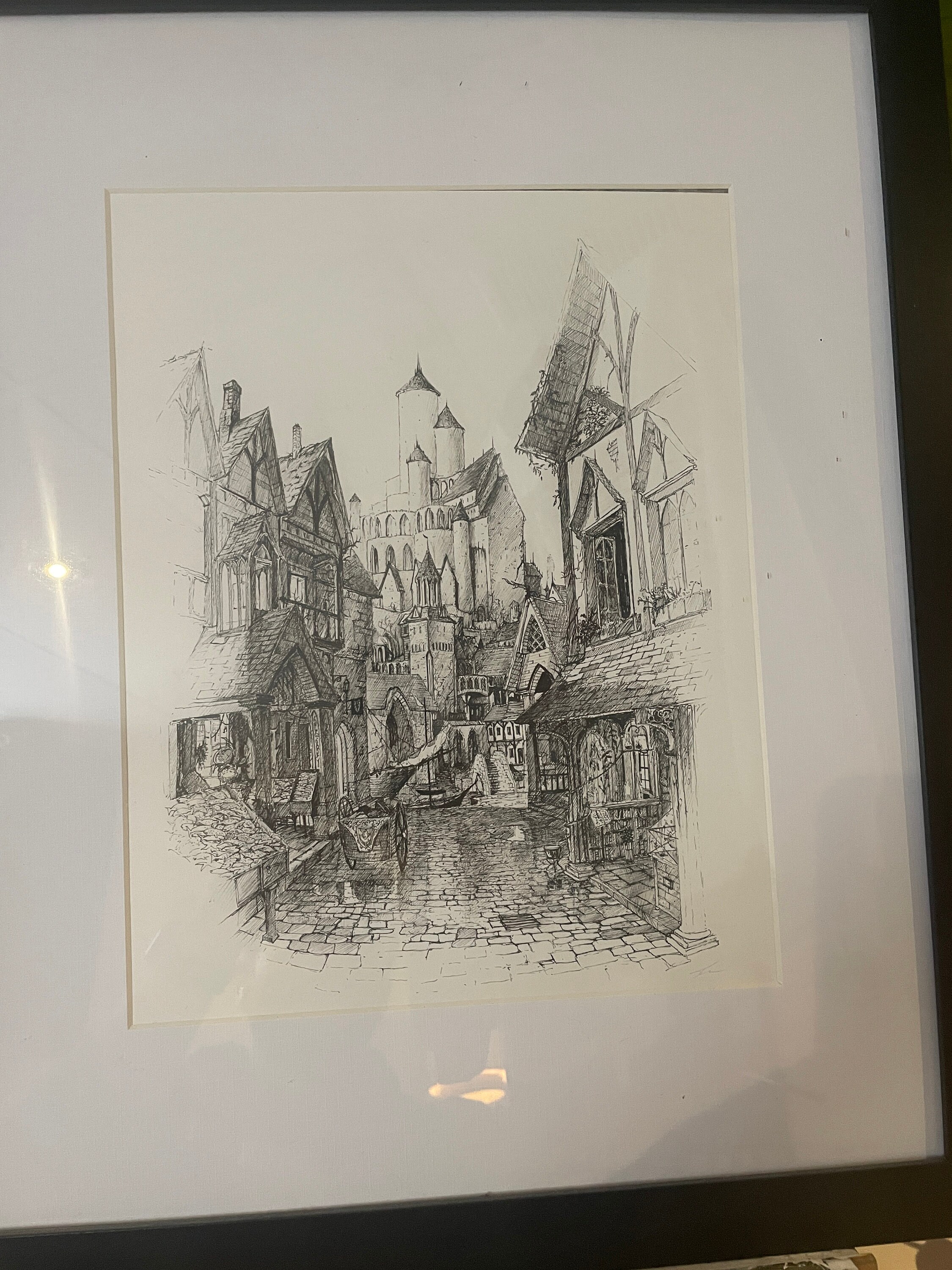 Fantasy City - Original Ink Drawing of a Medieval City 11 X 14 - Etsy