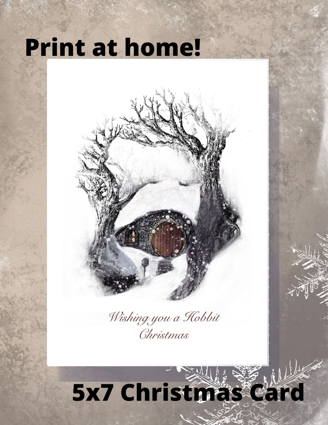 Hobbit Christmas Card | Print Your Own Lord of the Rings Inspired ...