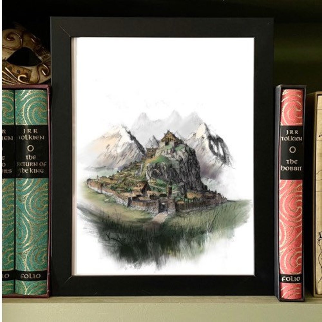 Edoras: Coloured Rohan Castle Print, Middle Earth Inspired Drawing Art ...