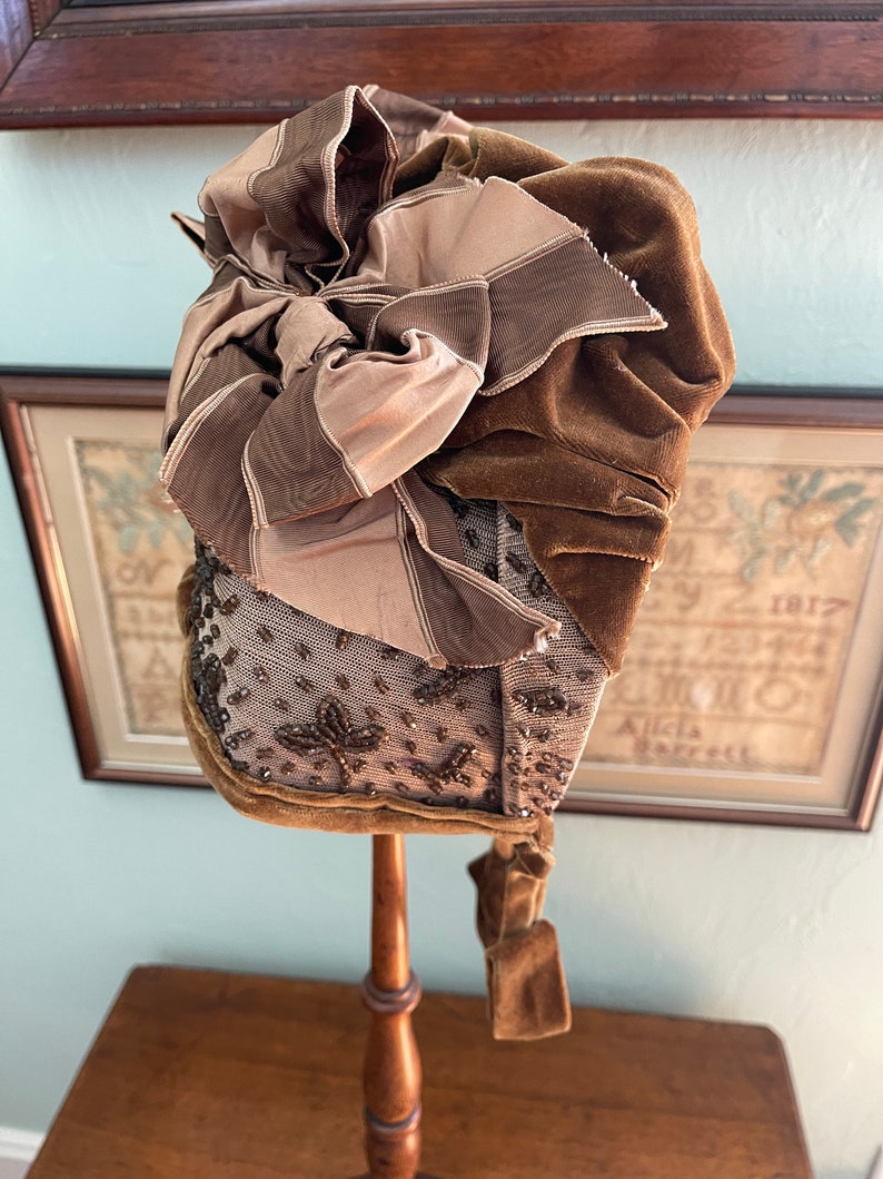1800's Antique/vintage Beaded, Bonnet - Etsy