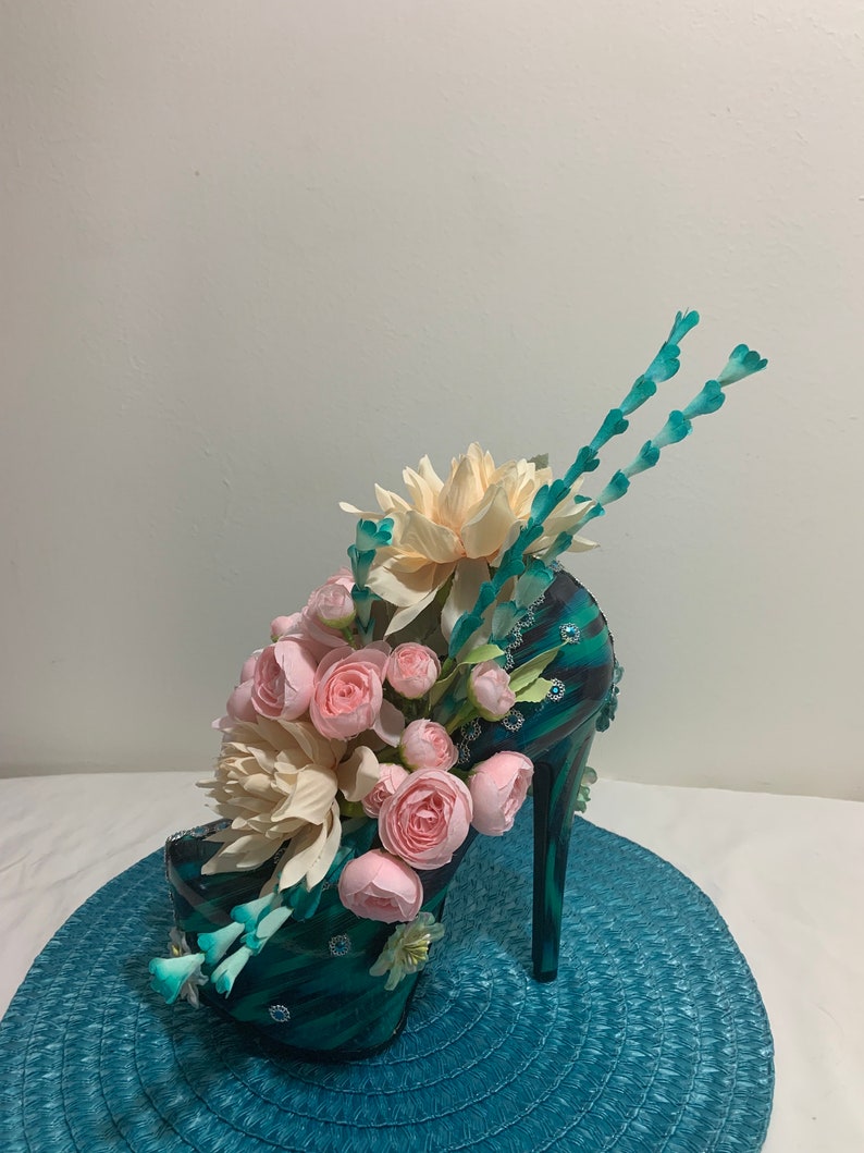 Silk Floral Arrangement in Shoe With Roses - Etsy