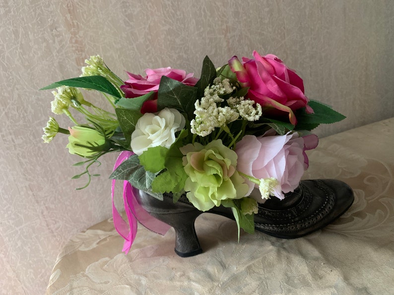 Silk Floral Arrangement in Shoe - Etsy