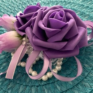 Wrist Corsage Prom/wedding/mothers Day Purple - Etsy