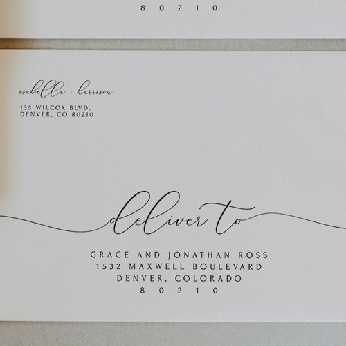 Minimalist Printable Envelope Address Template Modern Wedding - Etsy