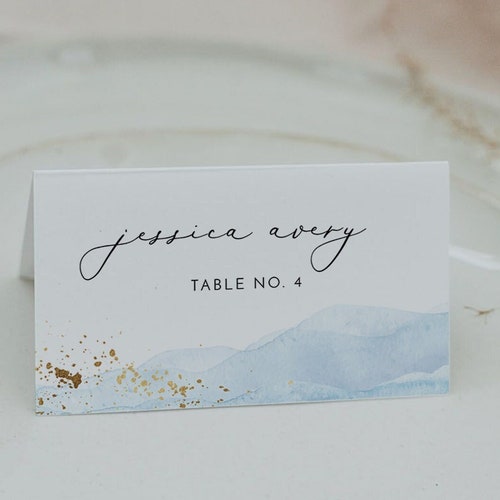 BLAKELY Blue Watercolor Wedding Menu Template Printable Menu - Etsy