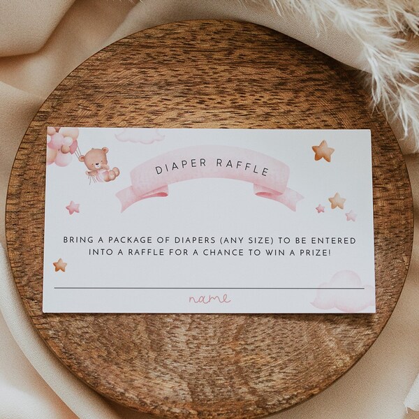 We Can Bearly Wait Diaper Raffle Card - Etsy
