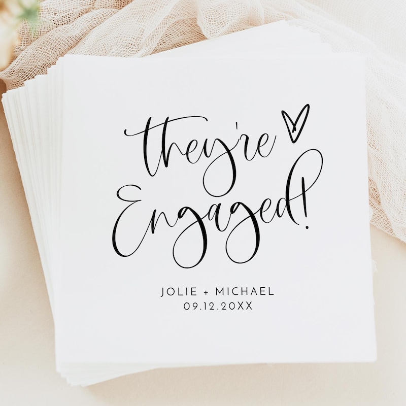 They Are Engaged Napkins - Etsy