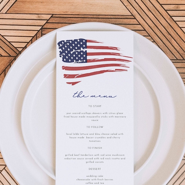 Menu Template With Flags - Etsy