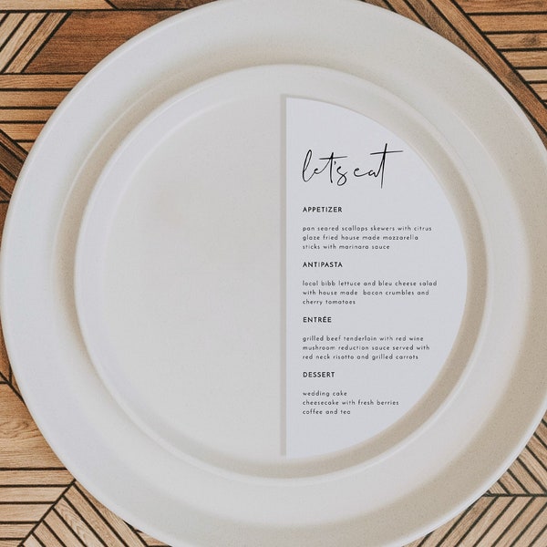 Wedding Menu Cards - Etsy