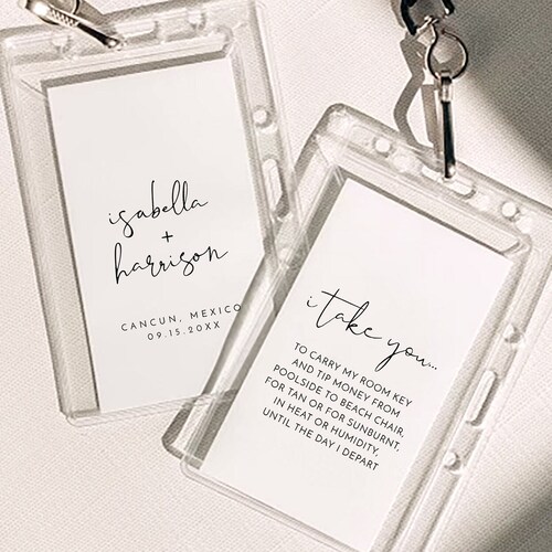 Wedding Room Key Card Tag Template Printable Tropical Palms - Etsy