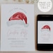Minimalist Christmas Party Invitation Template, Modern Santa Hat ...