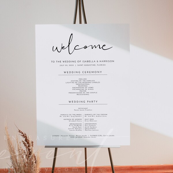Wedding Program Sign - Etsy