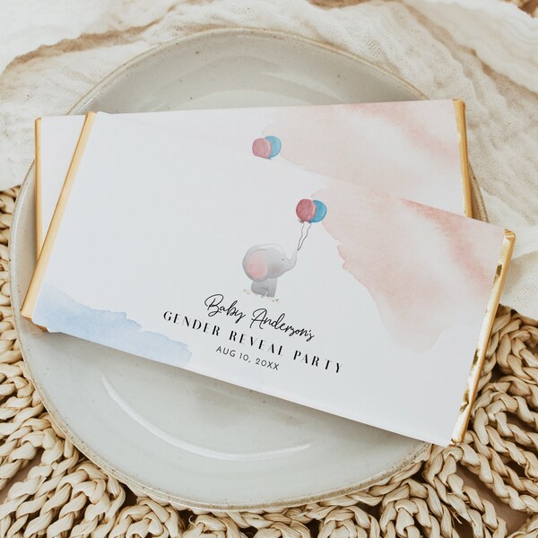 Elephant Gender Reveal Invitation - Etsy
