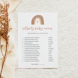ANSLEY Baby Shower Game, Celebrity Baby Names, Bohemian Rainbow Baby ...