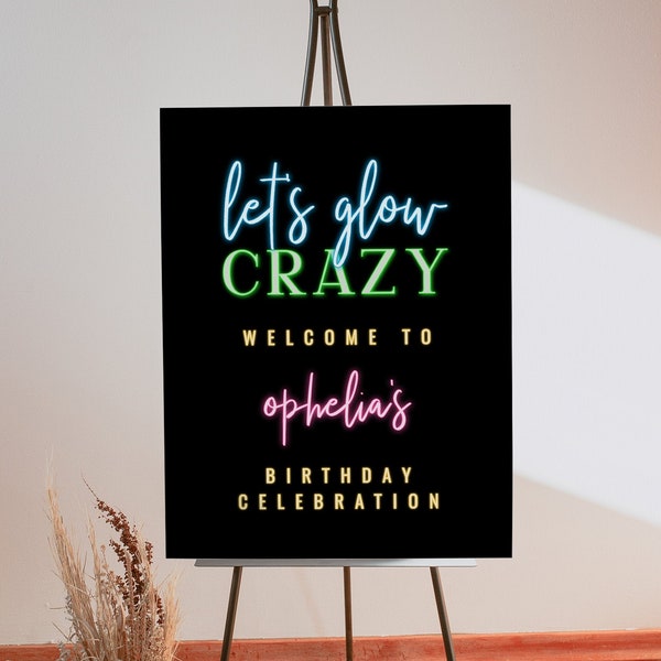Neon Birthday Banner - Etsy