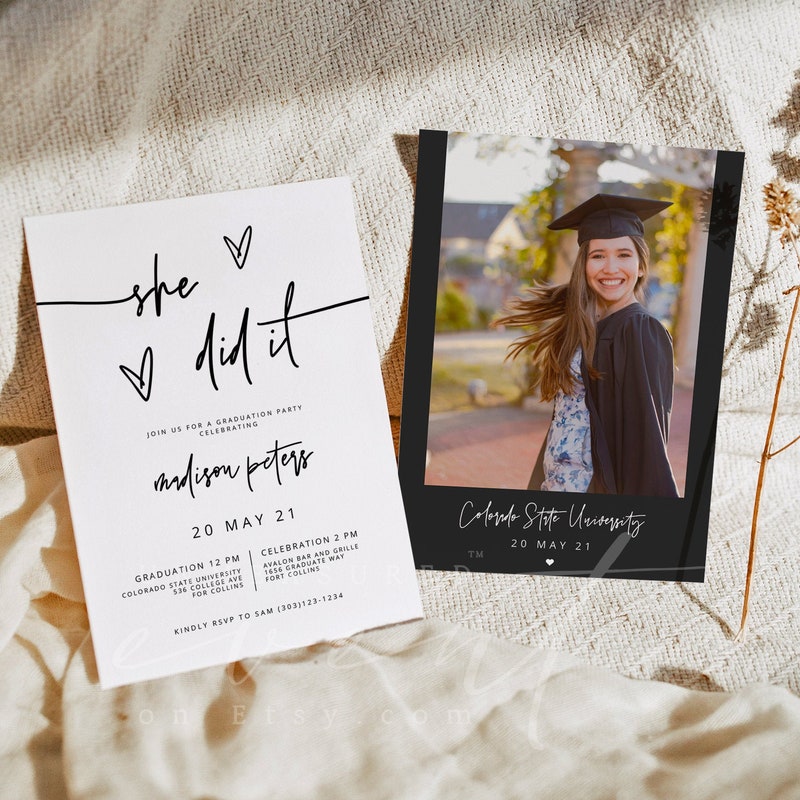 College Graduation Invitations - Etsy