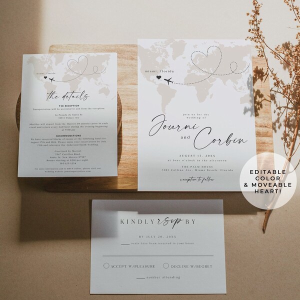Destination Wedding Invitations - Etsy