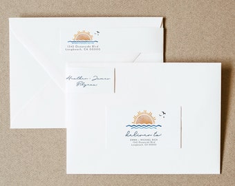 Personalized Beach Theme Return Address Labels for Wedding Invitations ...