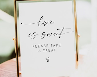 Love is Sweet Sign Printable, Modern Desert Table Sign Sign, Bohemian ...