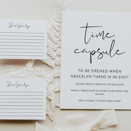 Time Capsule Template First Birthday Time Capsule Modern 1st - Etsy