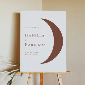 CELESTE Lunar Wedding Welcome Sign Template, Moon Wedding Welcome Sign ...