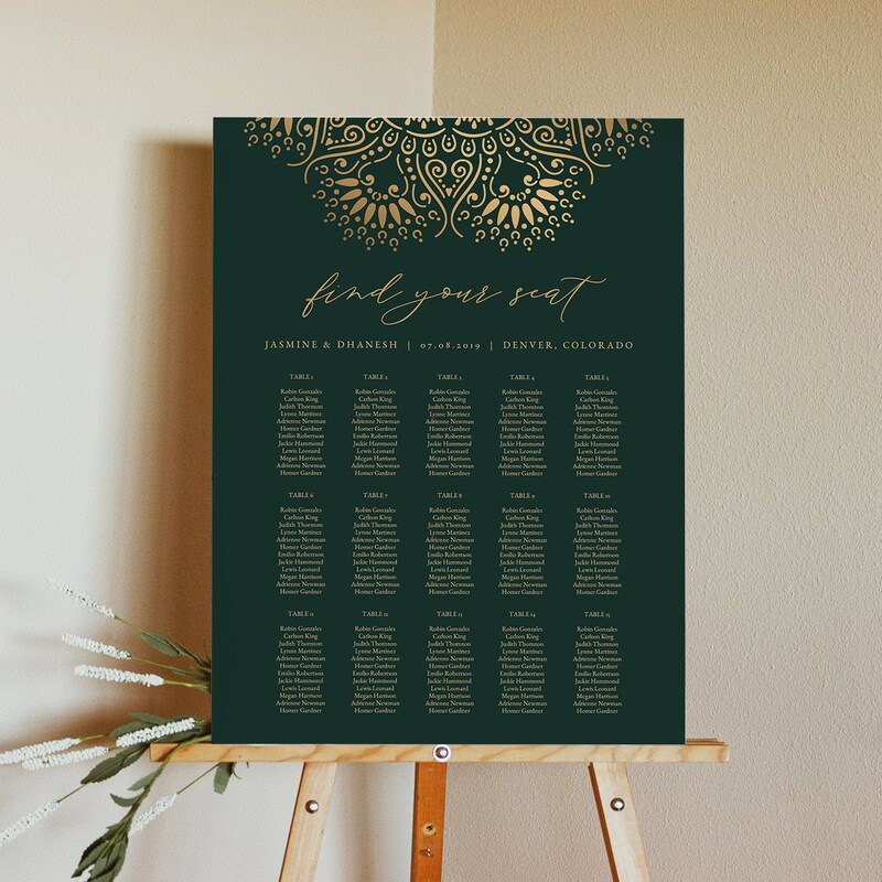 Seating Chart Wedding Mandala - Etsy