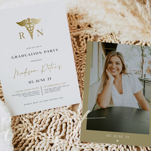 Nurse Graduation Party Invitation Template RN Graduation - Etsy