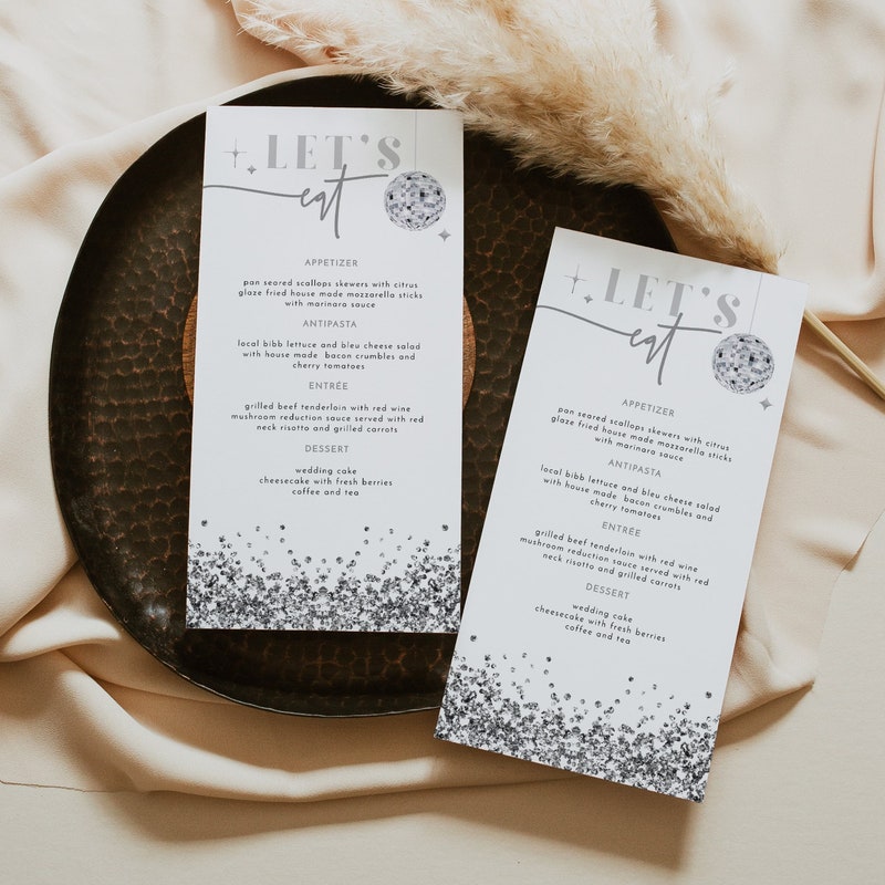 Disco Ball Theme Menus - Etsy UK