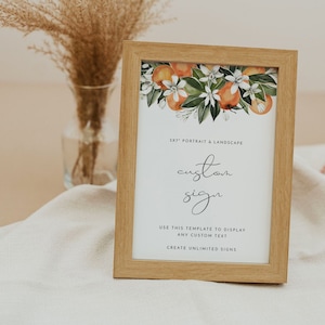 Custom 5x7 Sign Template, Orange Editable Sign Templates, Cutie Baby ...