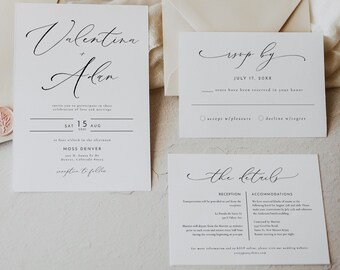 Elegant Classic Wedding Invitation - Etsy