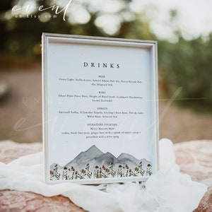 HEIDI Bar Menu Sign Template, Printable Bar Menu Table Top Sign, Drink ...