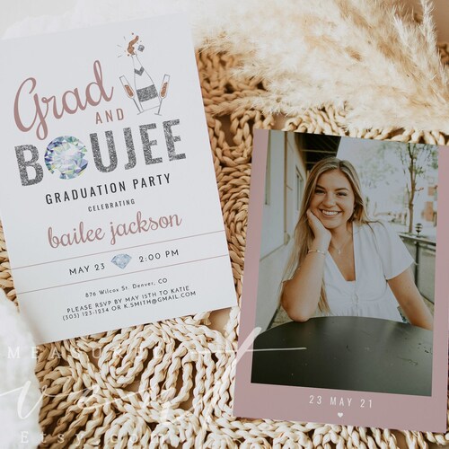 GENNA Grad and Boujee Invitation Template Graduation Party | Etsy