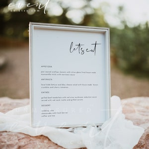 ADELLA Minimalist 8x10" Menu Template, Modern Menu Printable, Instant ...