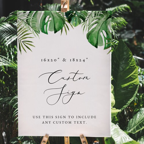 Tropical Wedding Welcome Sign Template Modern Tropical - Etsy