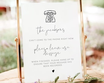 Audio Guestbook Sign, Modern Minimalist Wedding Sign, Phone Message ...