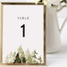 JENNA Rustic Pine Tree Table Number Template, Wedding Table Numbers ...