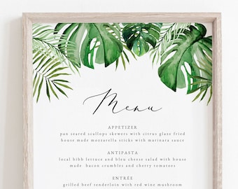 Blank Menu Template Tropical