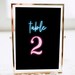 Neon Table Numbers Template, Glow Party Table Number Cards, Gaming ...
