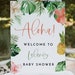 Aloha Baby Shower Welcome Sign Template Luau Baby Shower - Etsy
